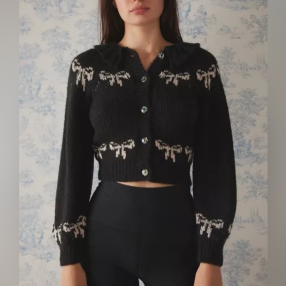 Sweaters | Kimchi Blue Marabell Icon Cardigan Black Multi Black And ...